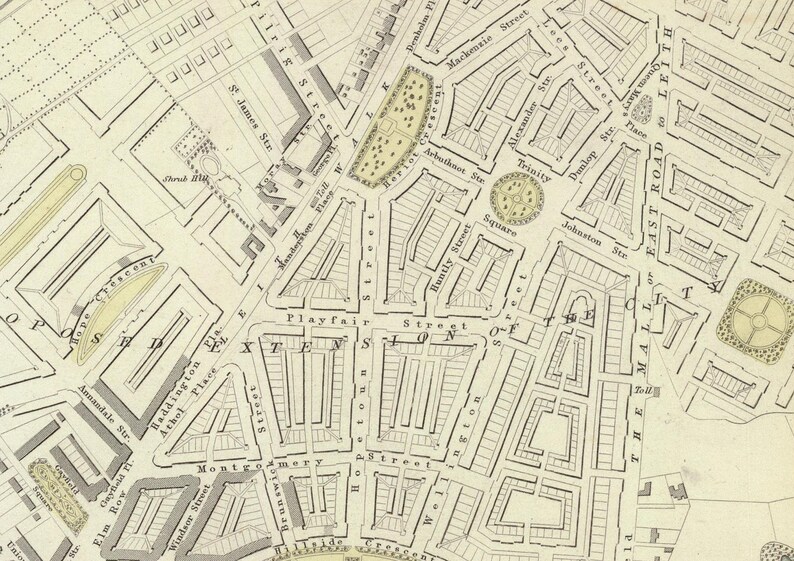 Edinburgh Map Scotland Ancient Map Edinburgh City Plan Map - Etsy UK