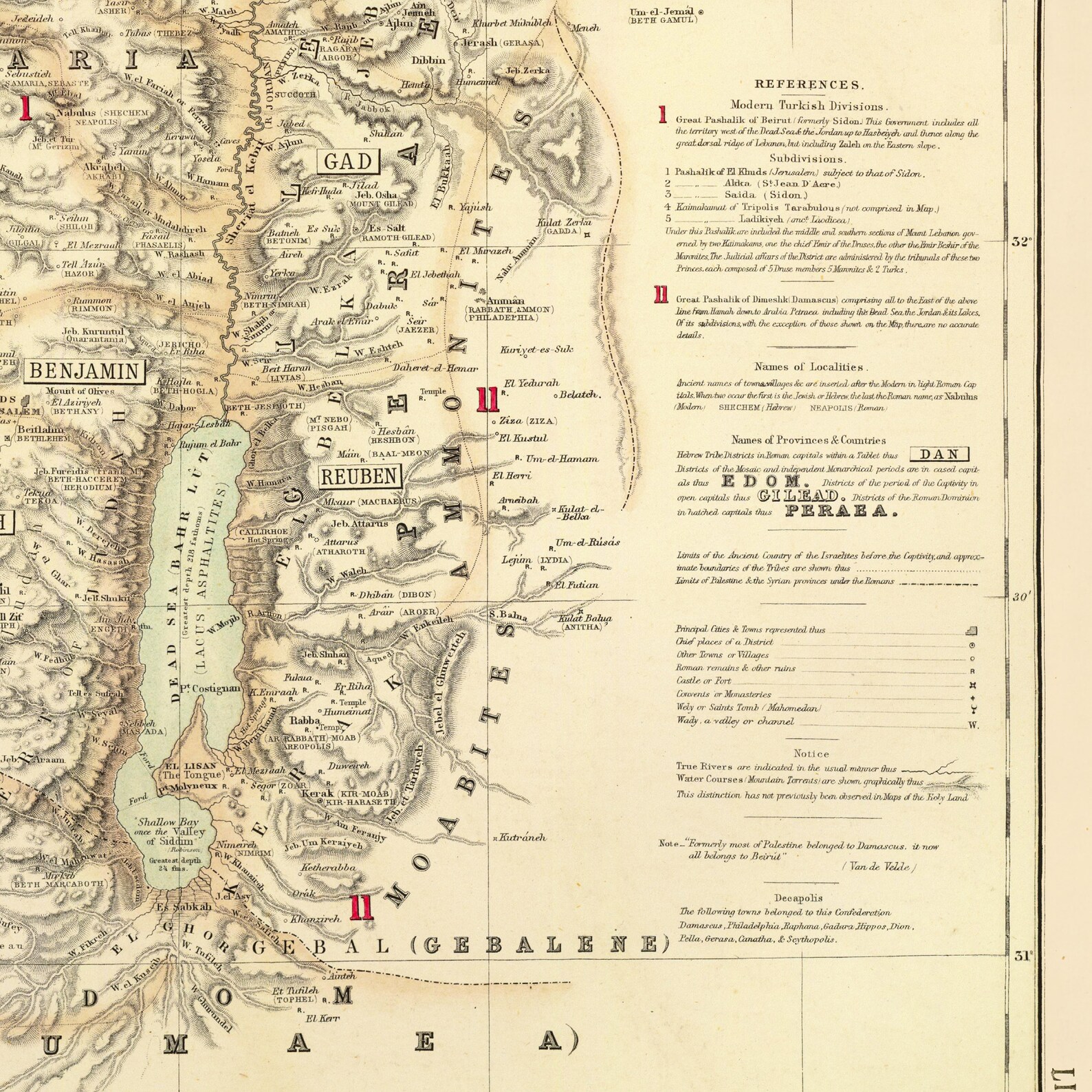 The Holy Land and Its Borders Ancient Palestine 1872 - Etsy