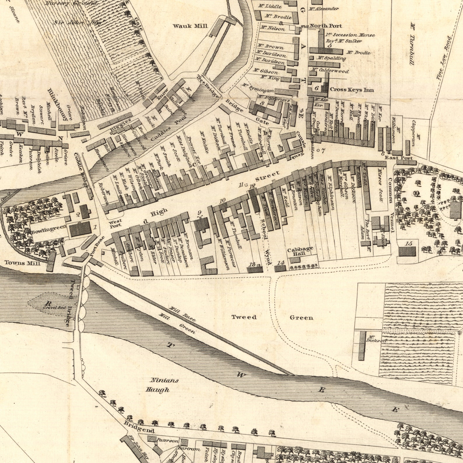 Peebles Map | Old Map of Peebles | Old Town Survey of Peebles | John ...