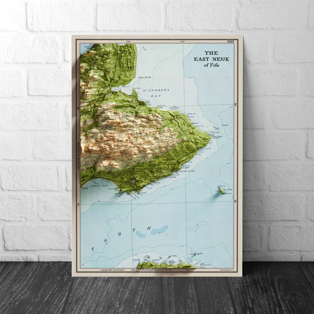 The East Neuk of Fife Map | Historic Map | Kingdom of Fife Gift - Elie ...