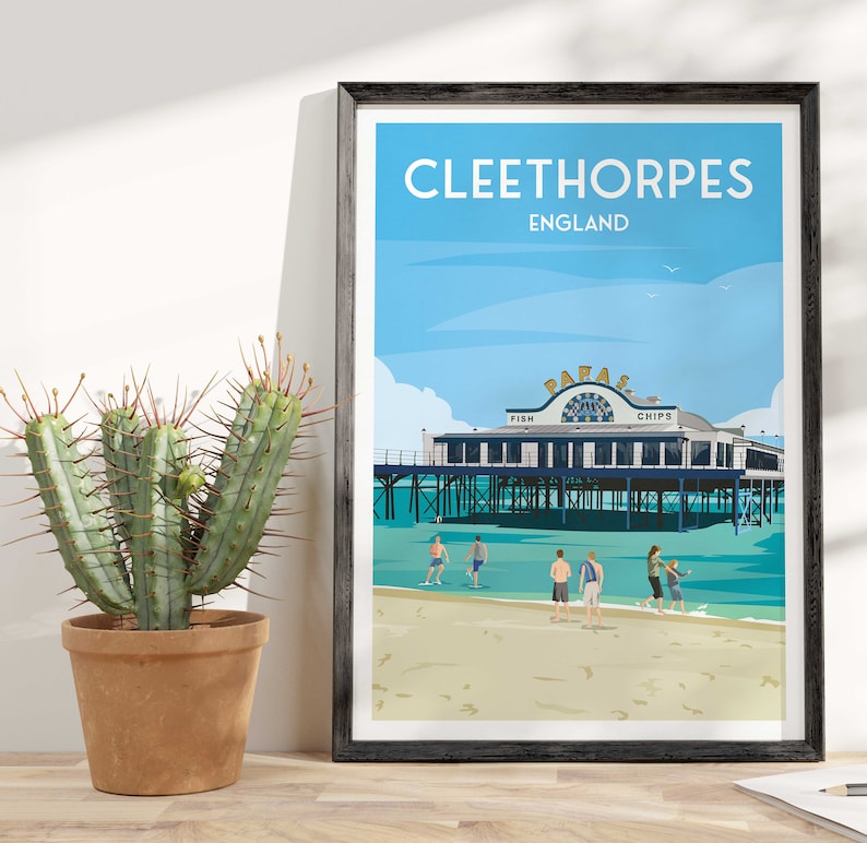 Cleethorpes Print - England Travel Poster - North East Lincolnshire ...