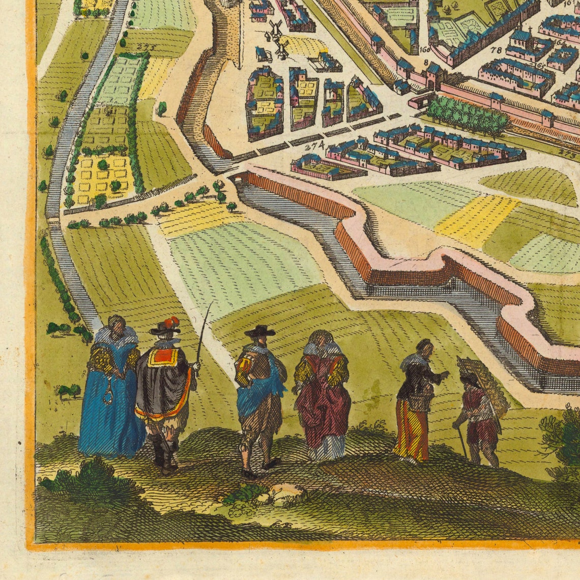 Old Map of Paris, 1655 Map of Paris, France by Caspar Merian, Home ...