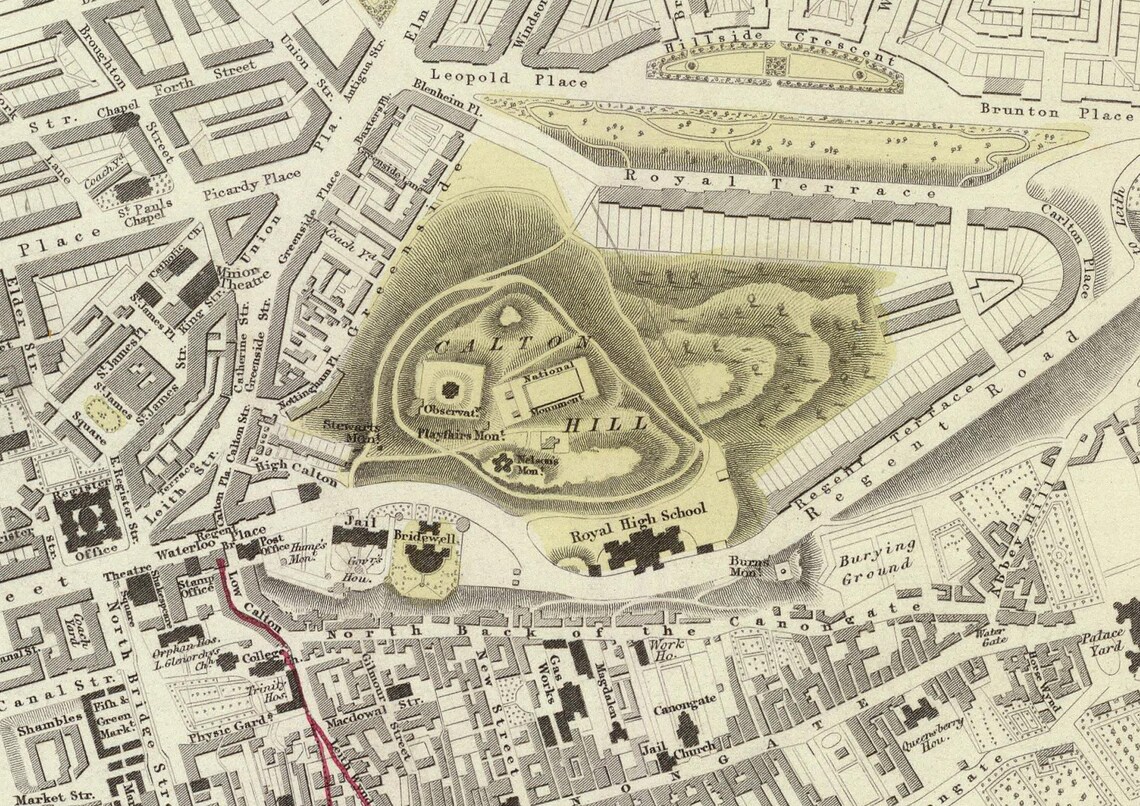 Edinburgh Map Scotland Ancient Map Edinburgh City Plan Map - Etsy UK