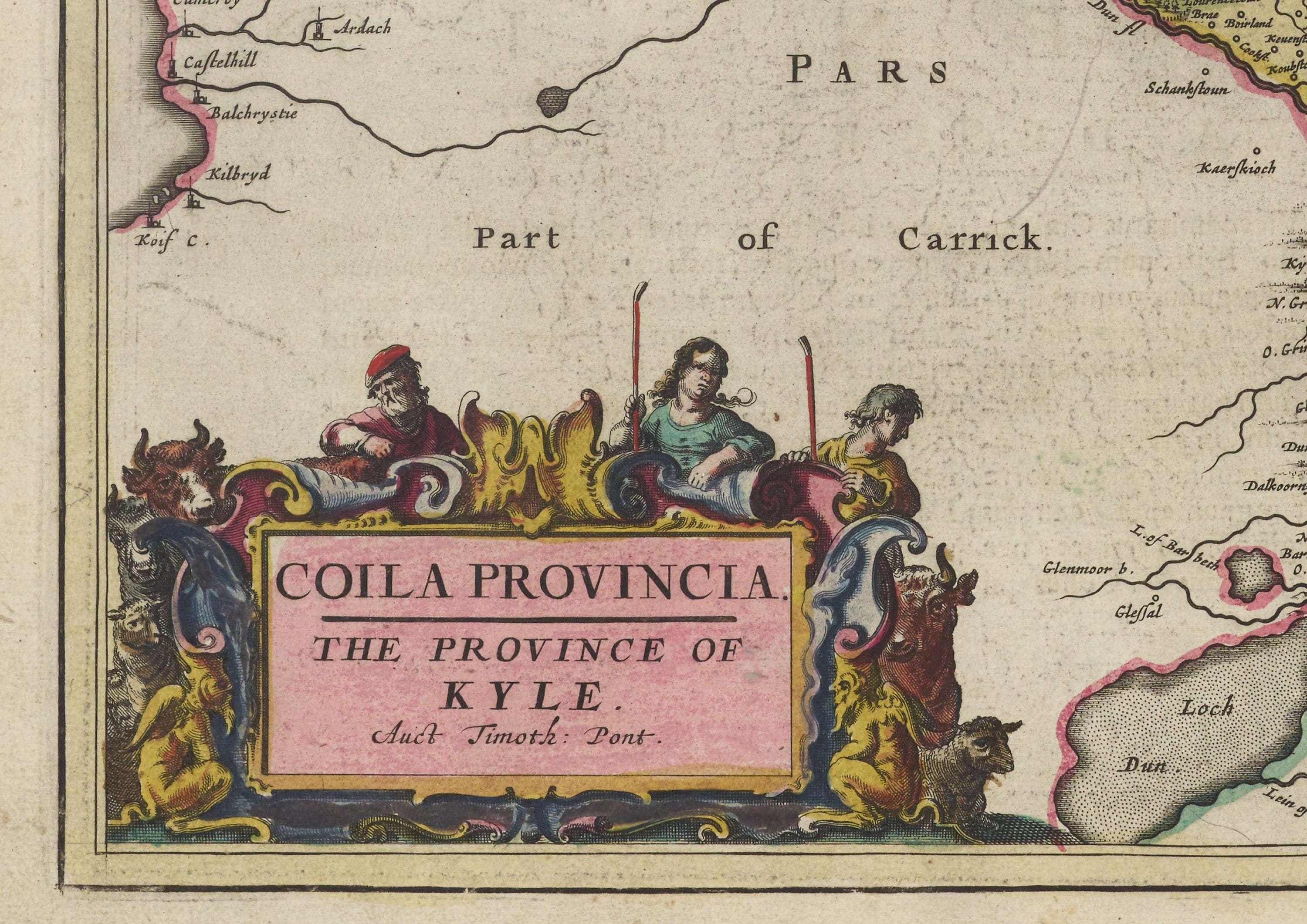 Old Ayr Map Coila Provincia Old Antique Map 1665 Blaeu - Etsy