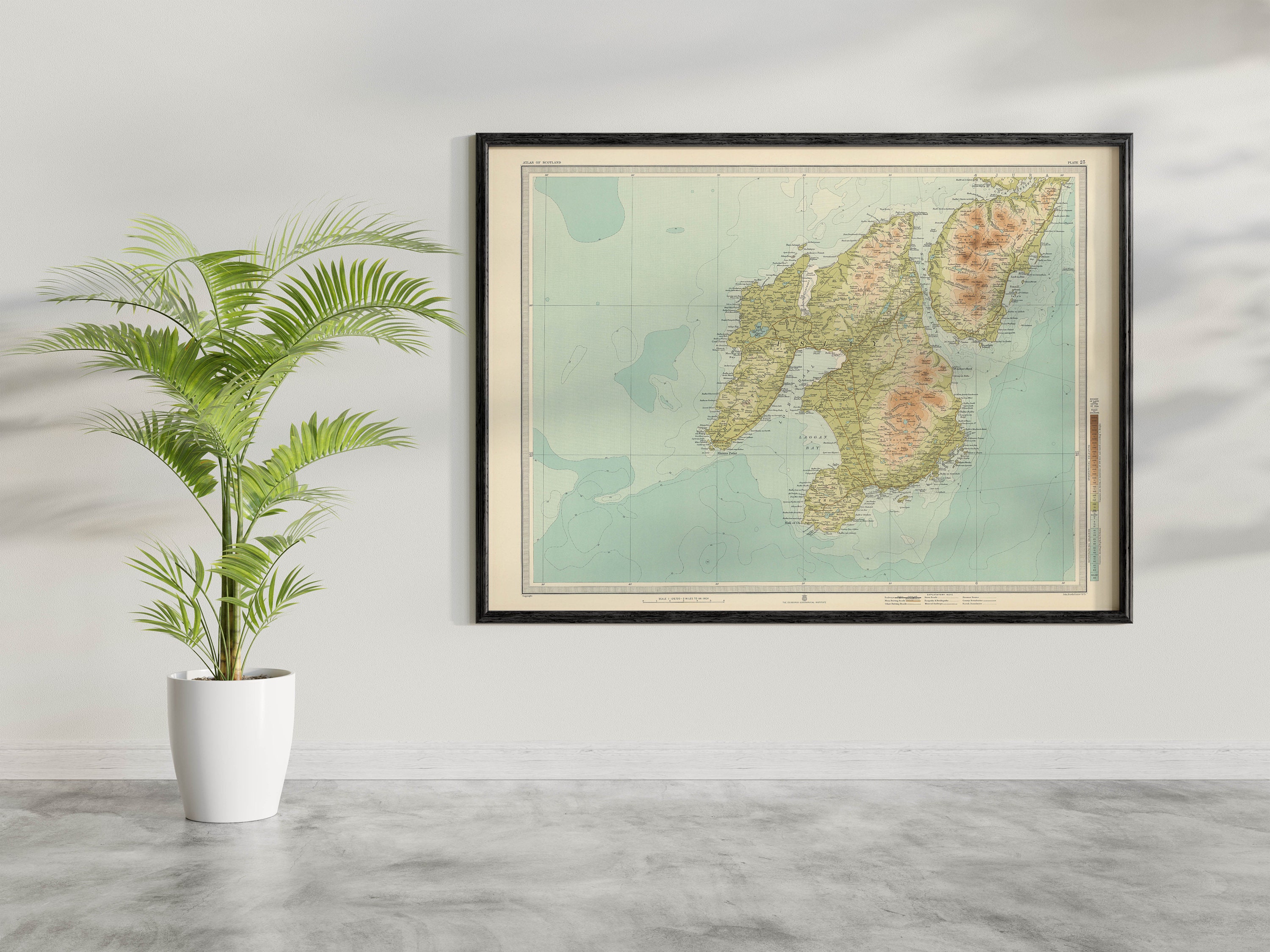 Isle of Islay Map Old Antique Map 1912 Bartholomew Old | Etsy