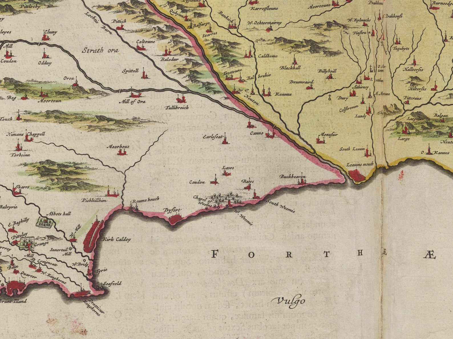 Old Fife east Map Fifae Pars Orientalis old Antique Map - Etsy UK