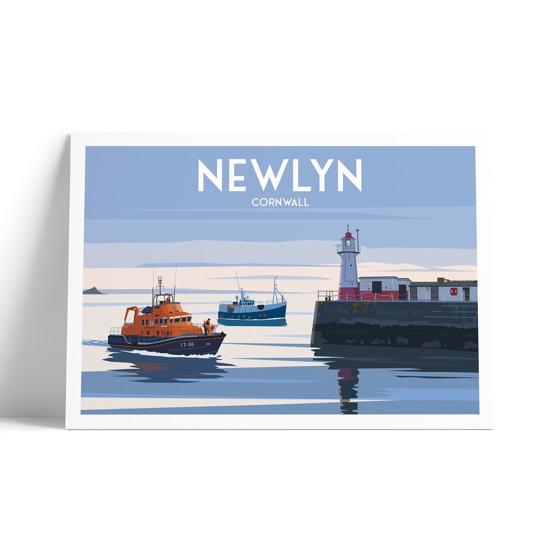 Newlyn Print - Cornwall Travel Poster - Etsy