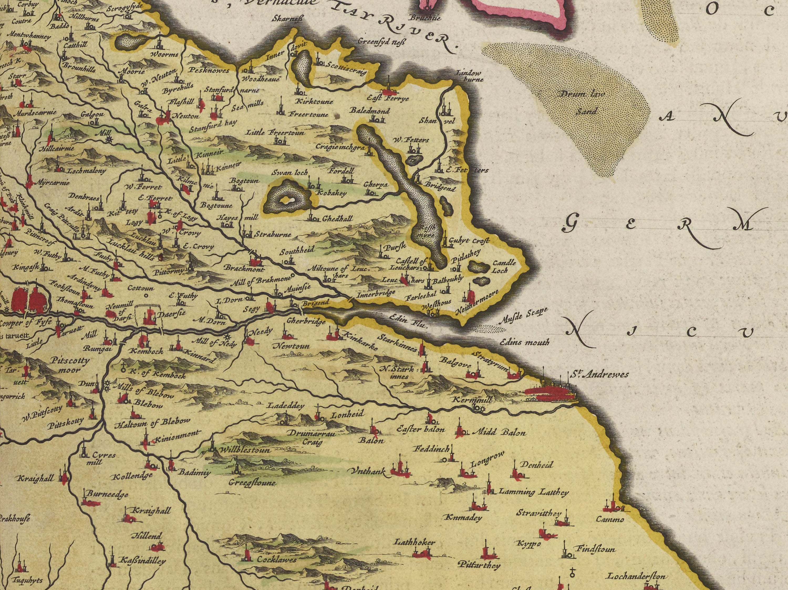 Old Fife east Map Fifae Pars Orientalis old Antique Map - Etsy UK