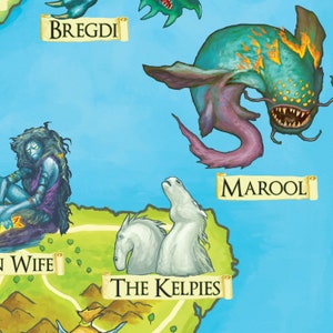 Illustrated Map of Scottish Mythology - Featuring Mythical Beasts and ...