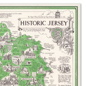 Historic Jersey | Old Vintage Antique Map | 1957 | Estra Clark | St ...