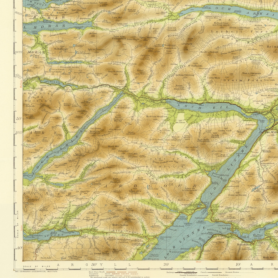 Old Map of Fort William | Ancient Map Print | Fort William Old Map ...