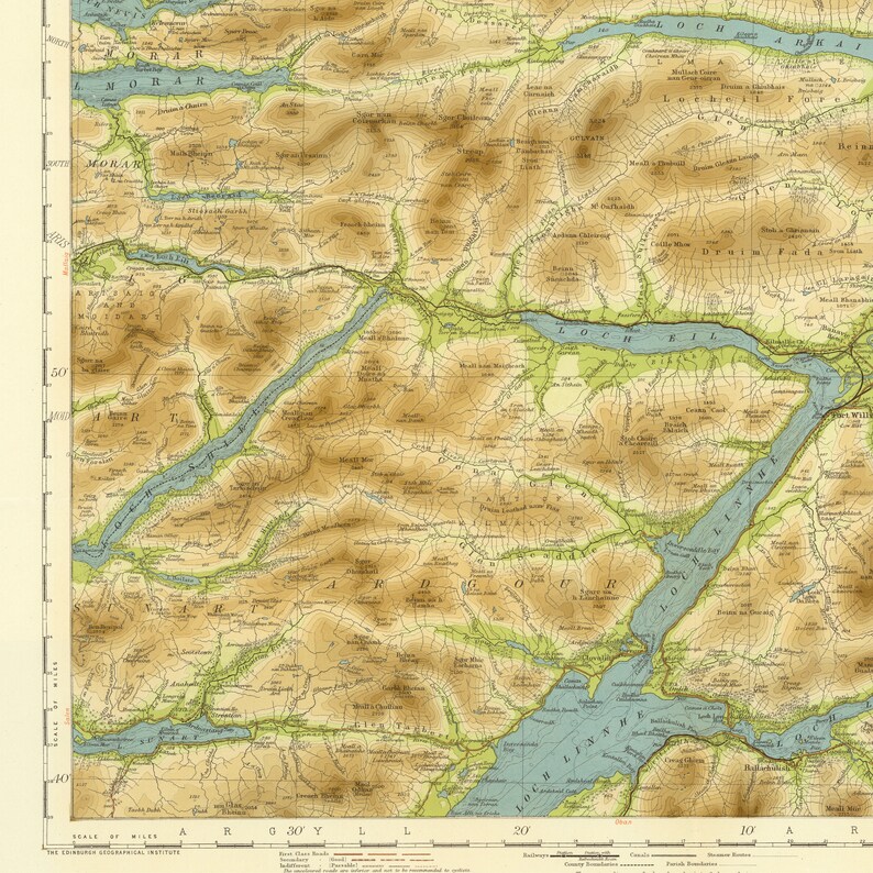 Old Map of Fort William | Ancient Map Print | Fort William Old Map ...