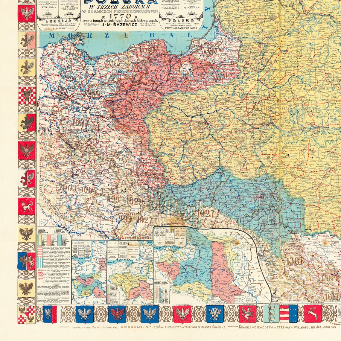 Old Pictorial Map of Poland 1922 Józef Michal Bazewicz | Etsy UK