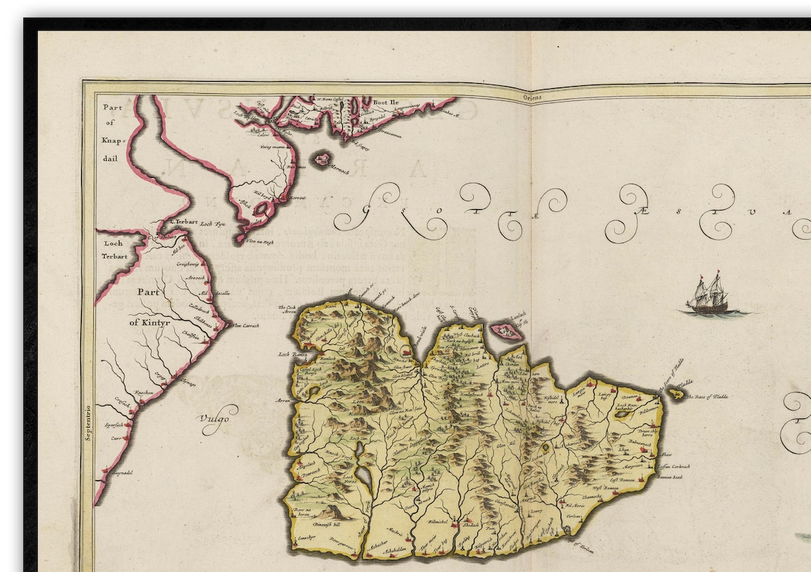 Arran Map Old Antique Map of Isle of Arran 1665 Old Map - Etsy