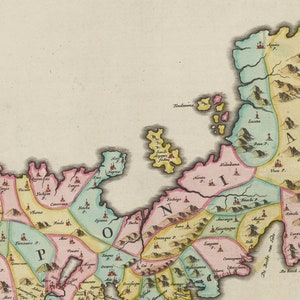 Old Japan Map | Iaponia Regnvm | Old Antique Map of Japan |1665 |old ...