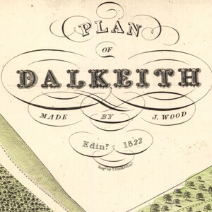 Dalkeith Map | Plan of Dalkieth | Vintage Scotland Map | Reproduction ...