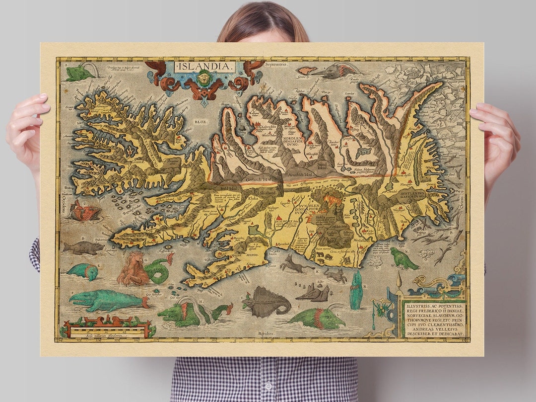 Old Map of Iceland by Ortelius - Retro Icelandic Poster - Reykjavik ...