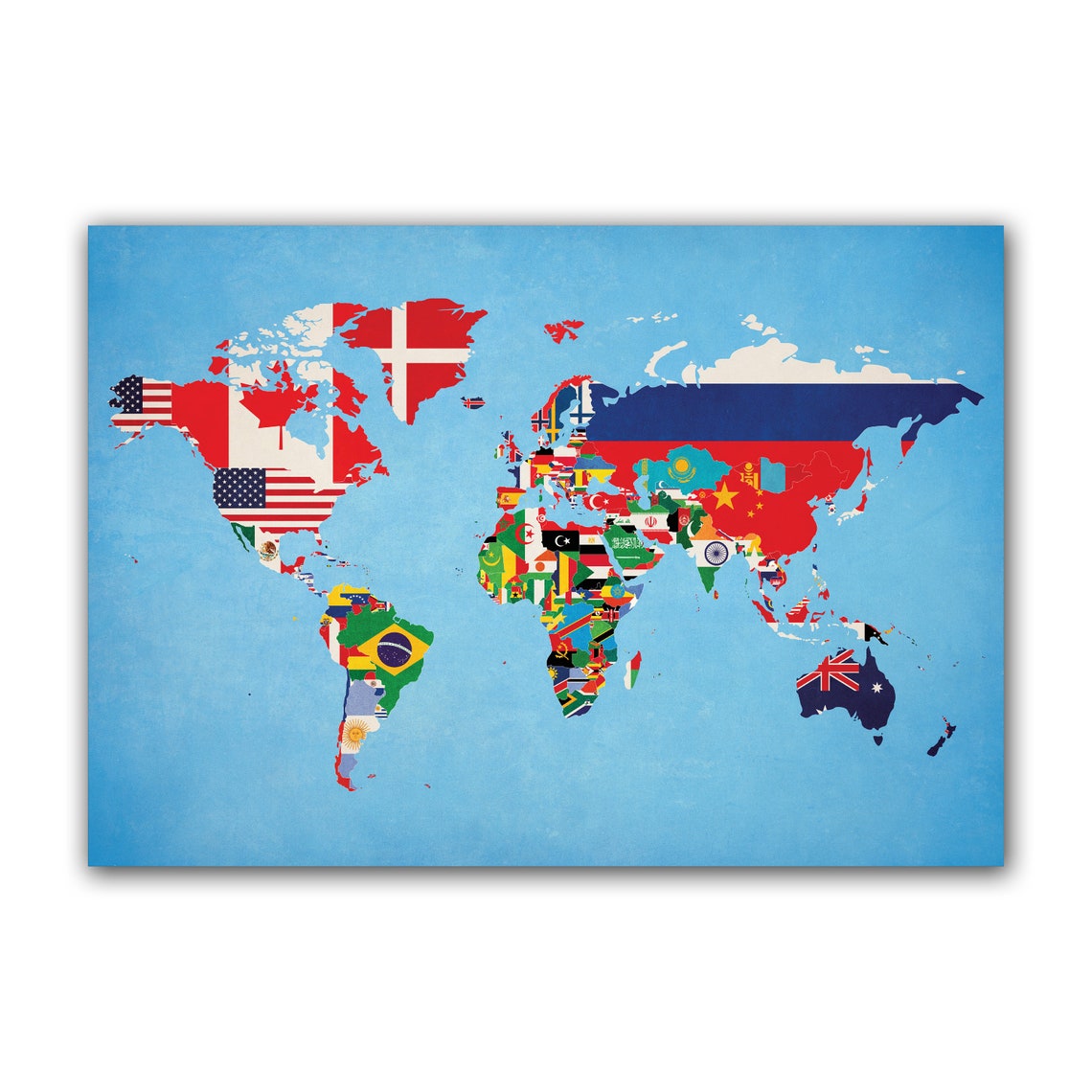 World Map of Flags Country Map Poster Educational Art - Etsy UK