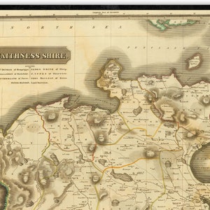 Caithness Map | Old Antique Map | 1832 | Old Map Wall Print| Poster ...