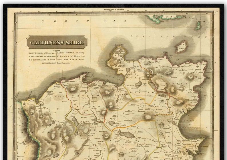 Caithness Map Old Antique Map 1832 Old Map Wall Print - Etsy UK