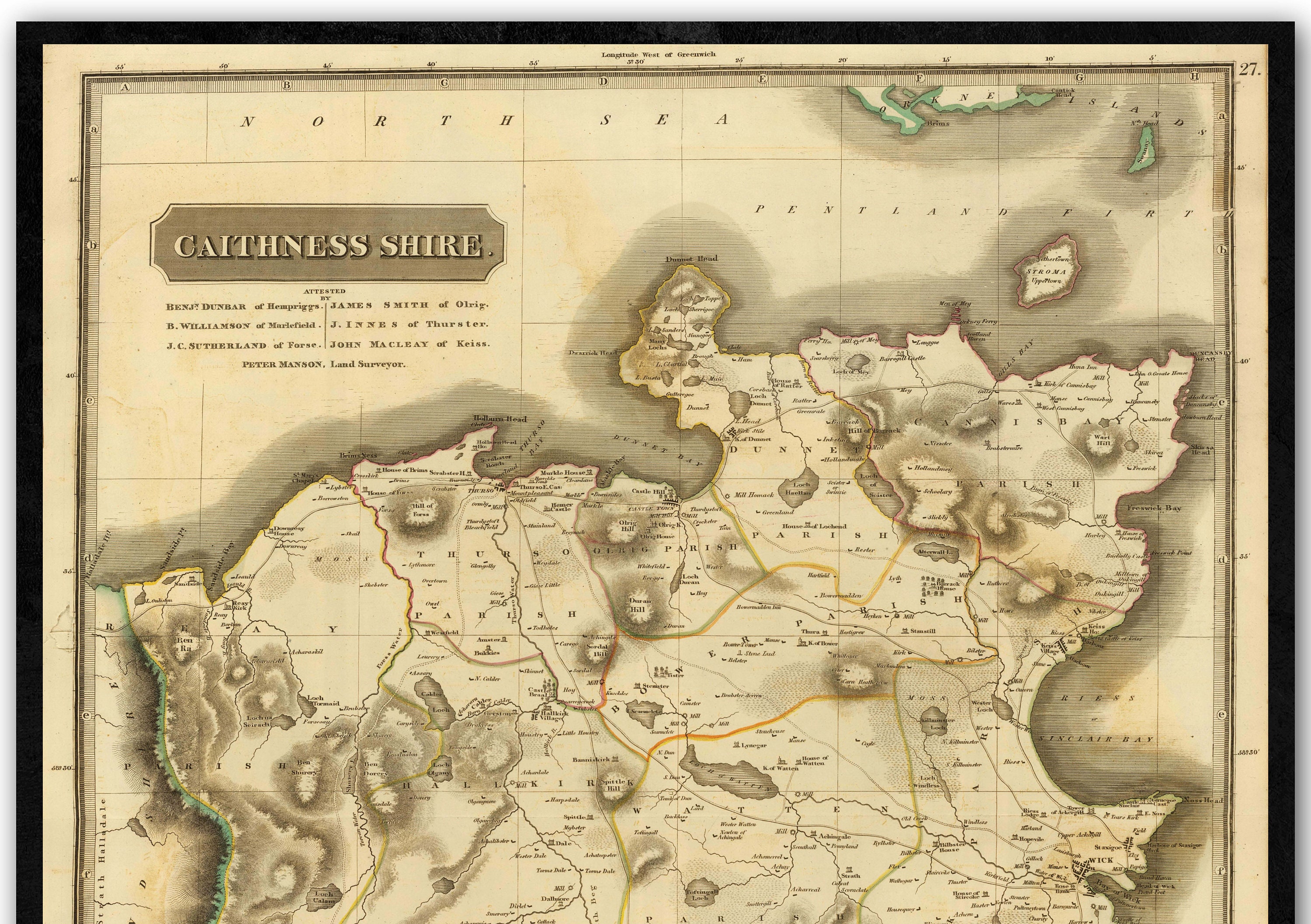 Caithness Map Old Antique Map 1832 Old Map Wall Print - Etsy UK