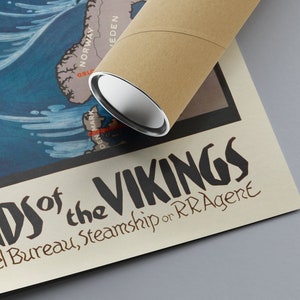 Vikings Travel Poster - See the Land of the Vikings - Nordic Art ...
