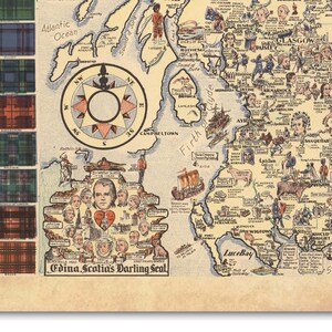 Story Map of Scotland Vintage Map Reproduction | Vintage Poster Wall ...