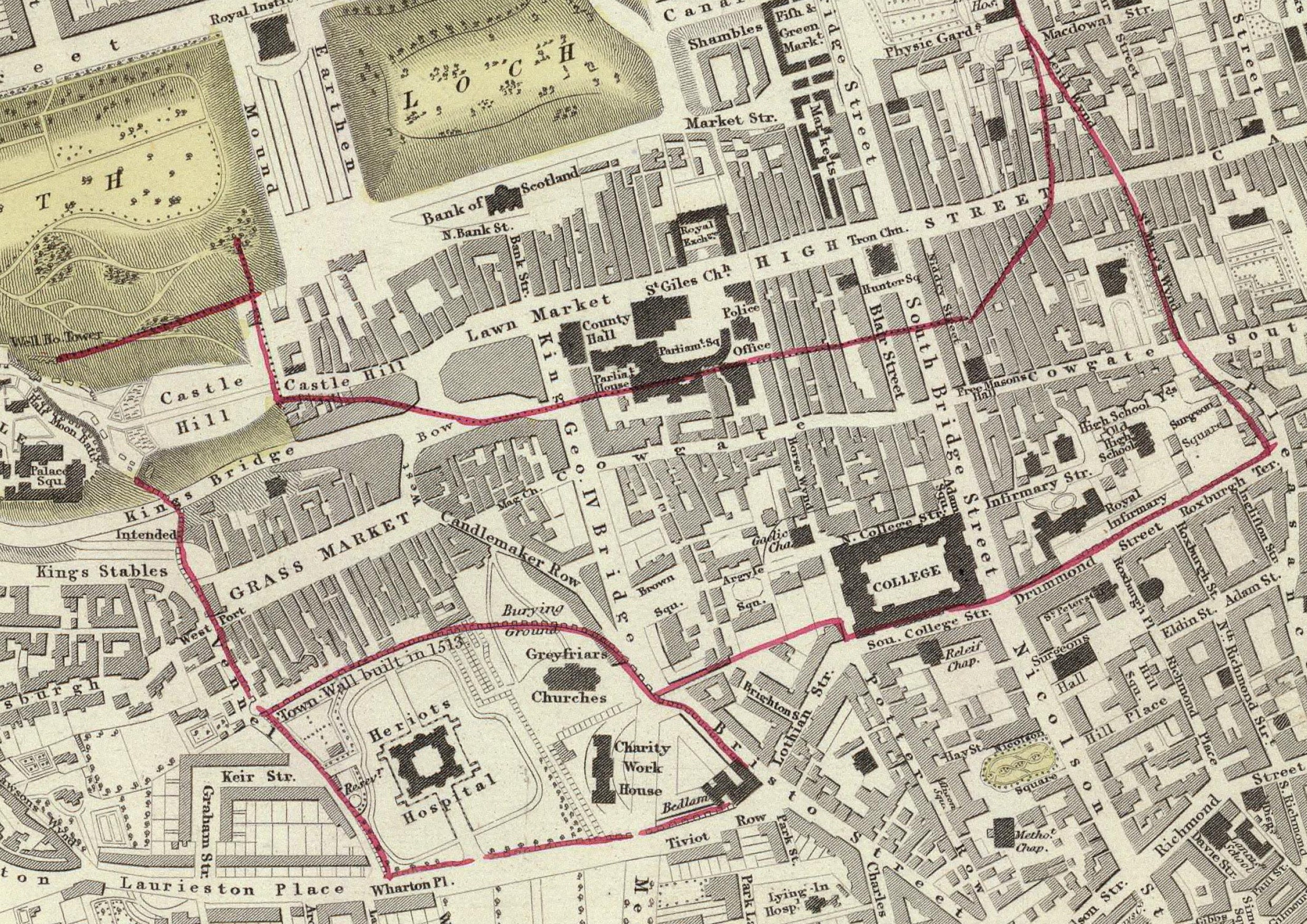 Edinburgh Map Scotland Ancient Map Edinburgh City Plan Map - Etsy UK