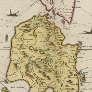 Isle of Islay Map | Old Antique Map | 1665 | Old Map Wall Print| Poster ...