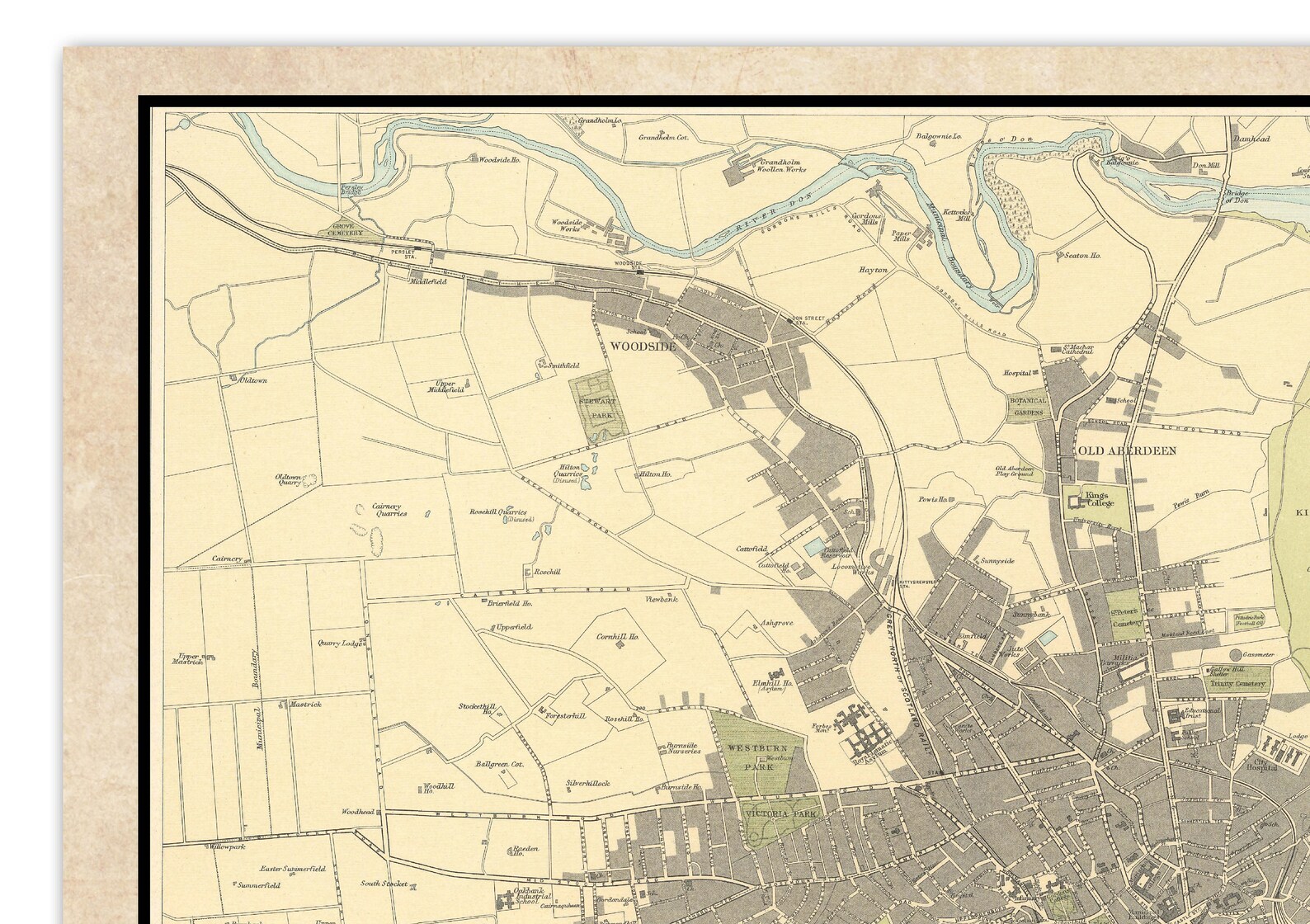 Aberdeen Map Old Antique Map 1912 old Map Wall Print - Etsy UK