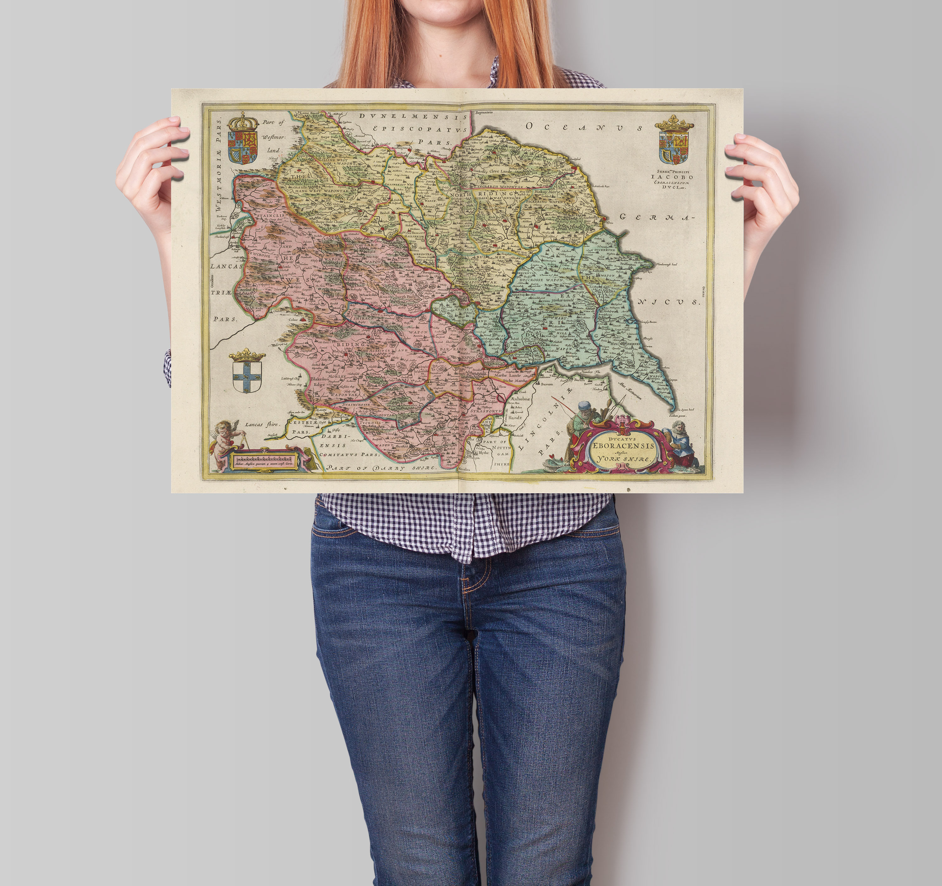 Old Yorkshire Map | Dvcatvs Eboracensis | Old Antique Map | 1665 ...