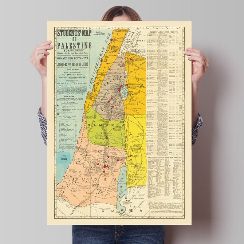 Student's Map of Palestine - Old Palestine Poster - Old and New ...
