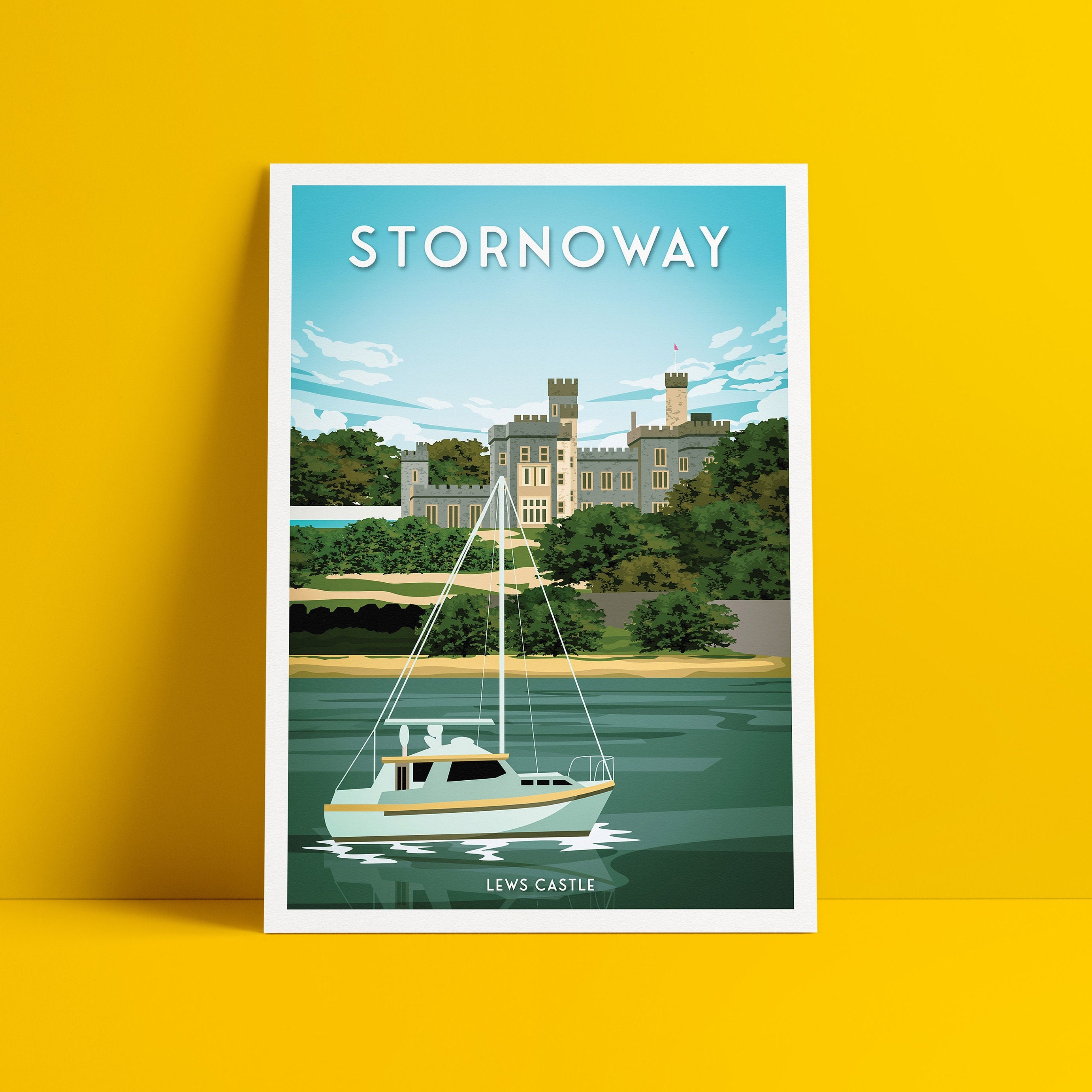 Stornoway Print - Steòrnabhagh - Lews Castle - Lewis and Harris - the ...