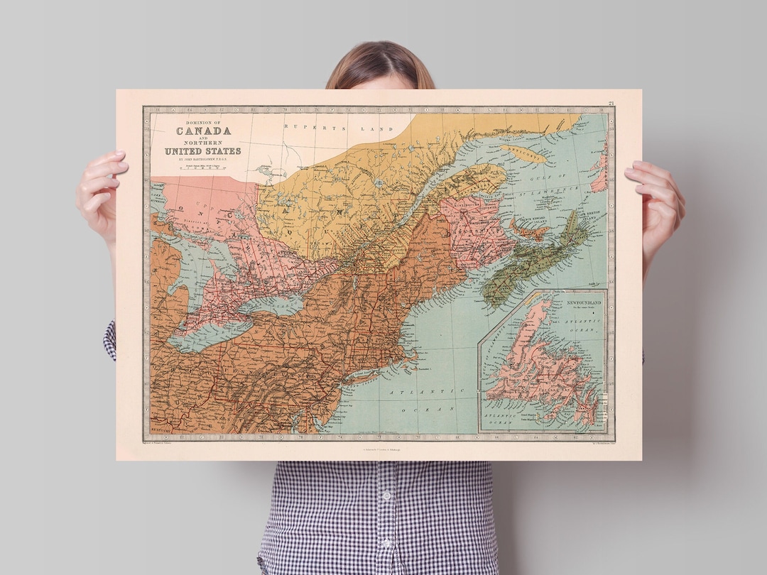 Canada Map | 1871 | Dominion of Canada and the Northern United States ...