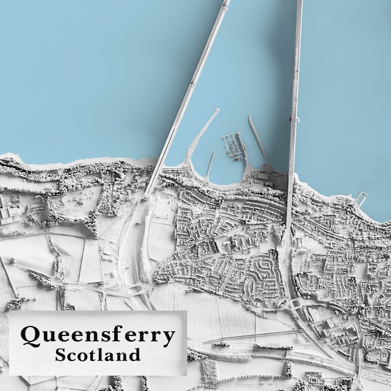 Queensferry Print Shaded Lidar Relief Map Detailed - Etsy UK