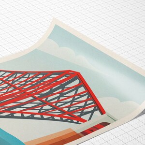 Forth Rail Bridge Travel Poster, Iillustration of Forth Rail Bridge ...