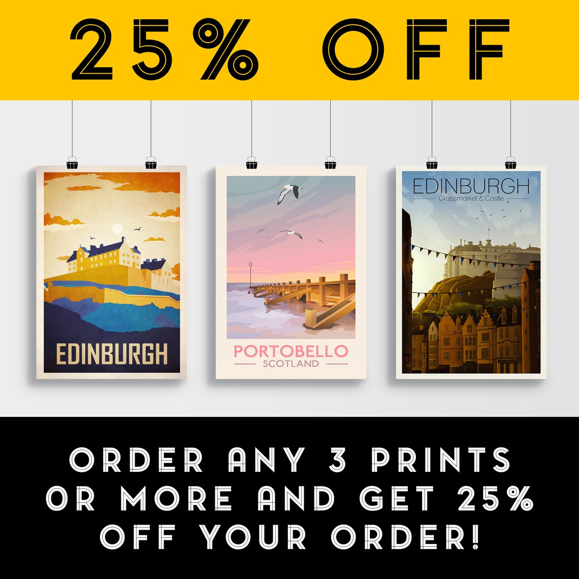 Edinburgh Castle Poster Illustrated Print of Edinburgh | Etsy UK