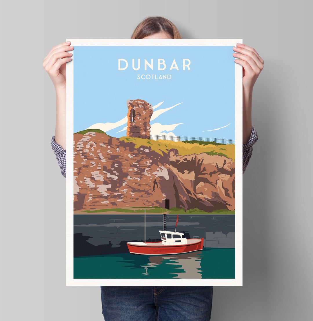 Dunbar Print - Travel Poster - Firth of Forth - Dunbar Harbour ...