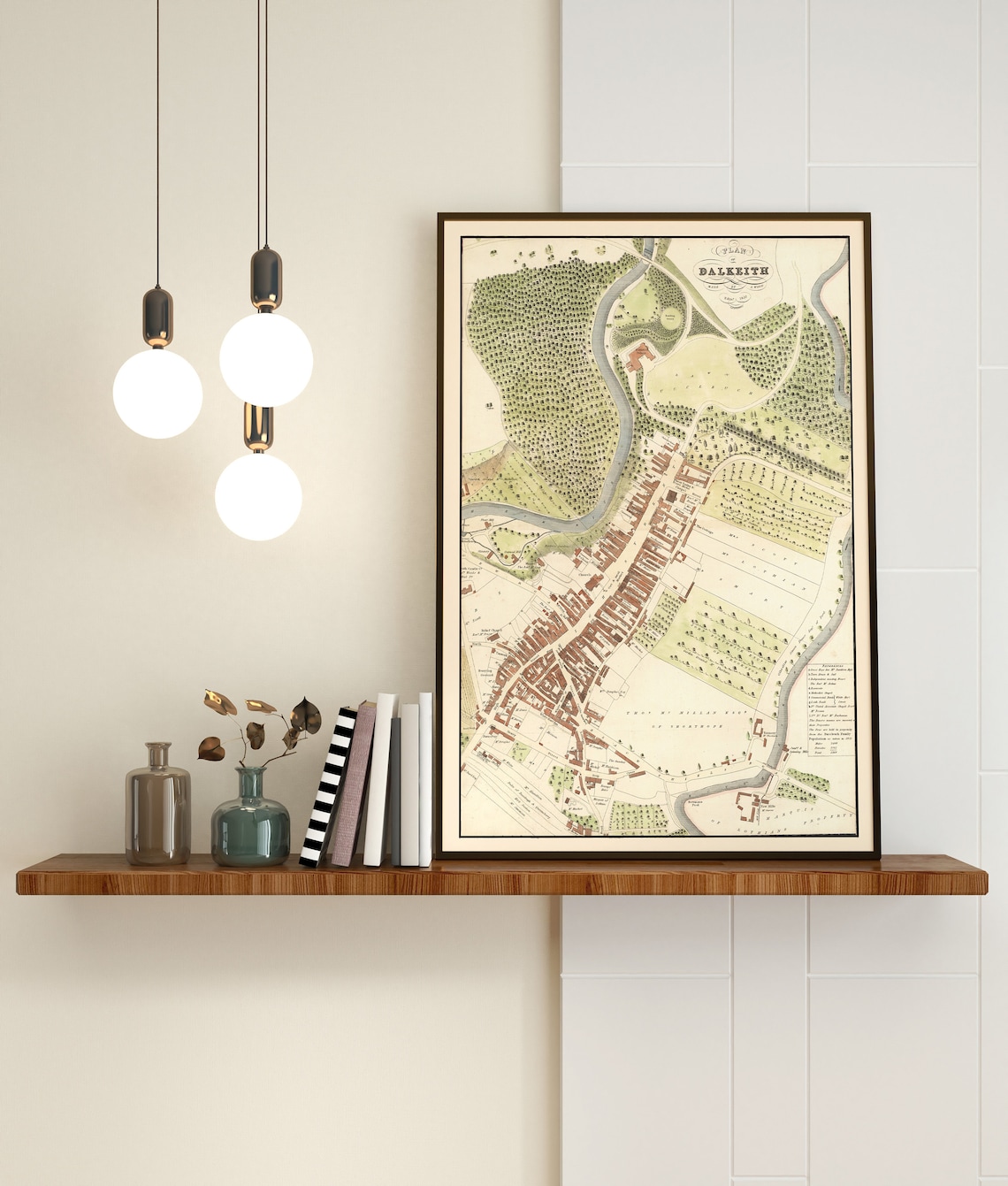 Dalkeith Map | Plan of Dalkieth | Vintage Scotland Map | Reproduction ...