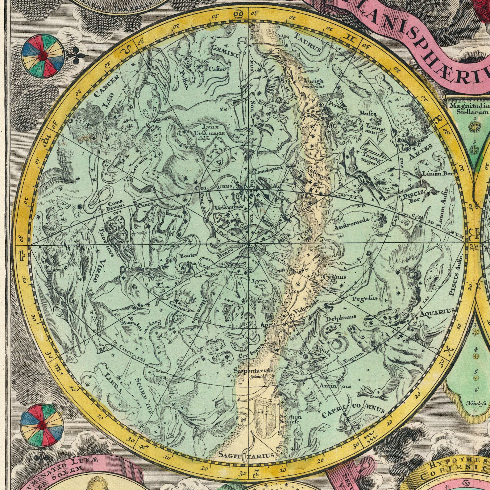 Planisphere Coeleste Map Vintage 1730 Celestial World Antique - Etsy UK