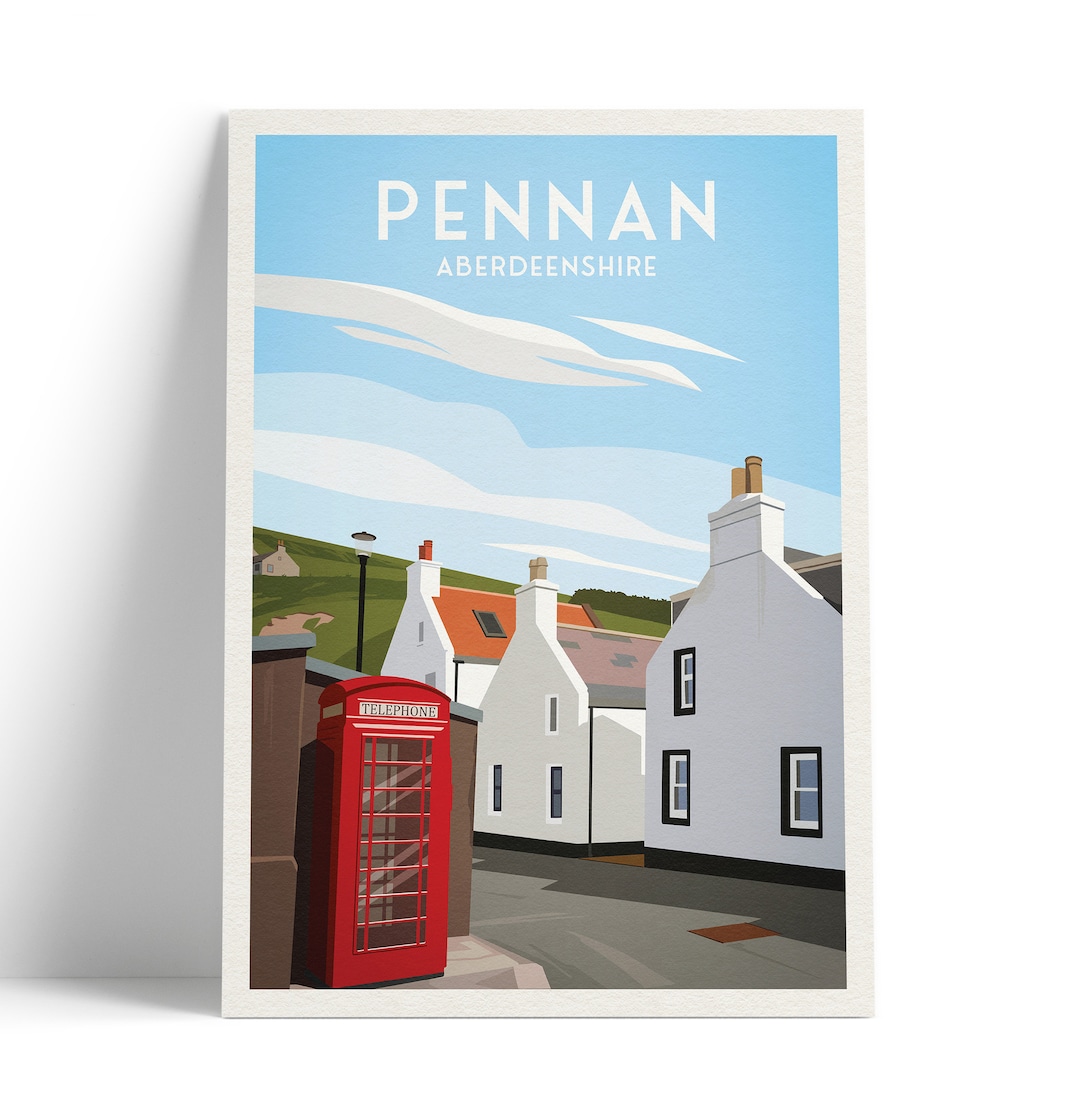 Pennan Travel Poster - Aberdeenshire - Scotland - Local Hero - Red ...
