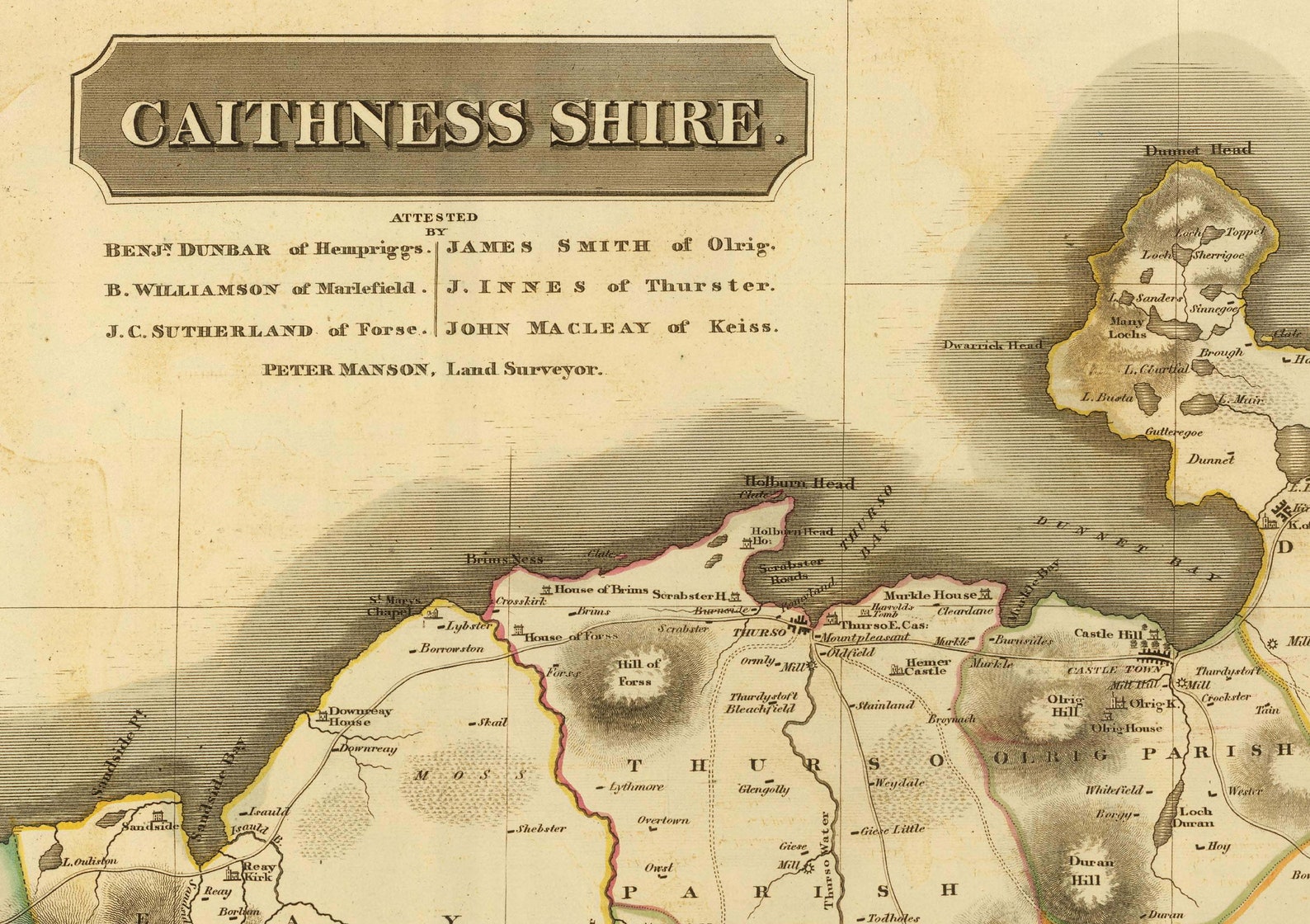 Caithness Map Old Antique Map 1832 Old Map Wall Print - Etsy UK