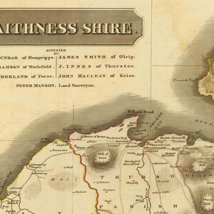Caithness Map | Old Antique Map | 1832 | Old Map Wall Print| Poster ...
