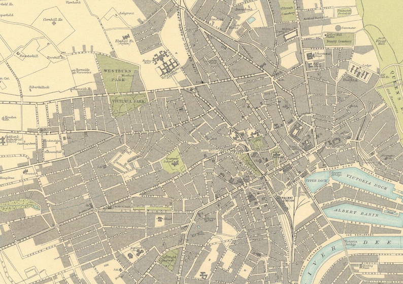 Aberdeen Map | Old Antique Map | 1912 |old Map Wall Print| Poster Wall ...