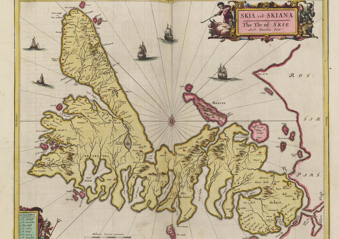 Skye Map Old Antique Map of Isle of Skye 1665 Old Map | Etsy
