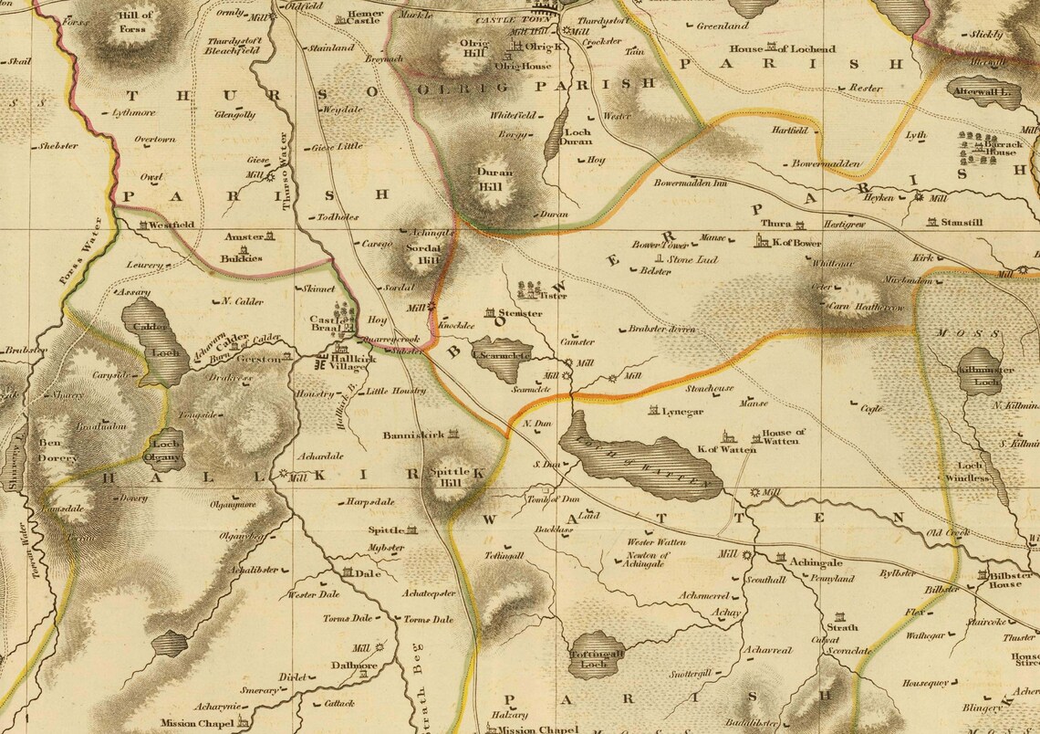 Caithness Map Old Antique Map 1832 Old Map Wall Print - Etsy UK