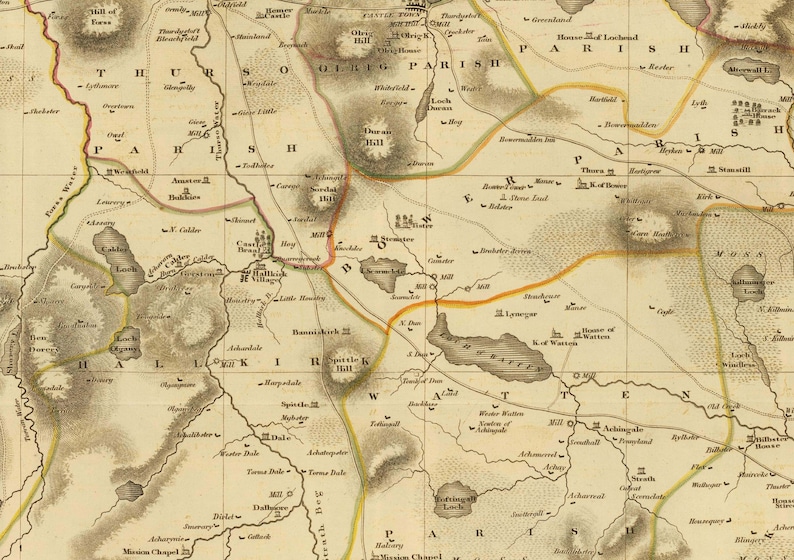 Caithness Map Old Antique Map 1832 Old Map Wall Print - Etsy UK