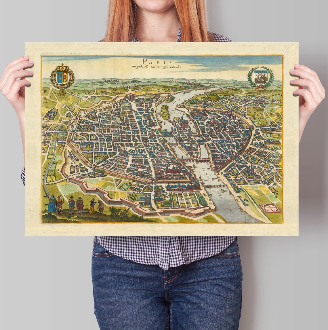 Old Map of Paris 1655 Map of Paris France by Caspar Merian | Etsy UK