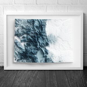 Colorado Art Relief Map - 2D Print - USA Geology - 2D Shaded Relief Map ...