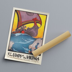 Vikings Travel Poster - See the Land of the Vikings - Nordic Art ...